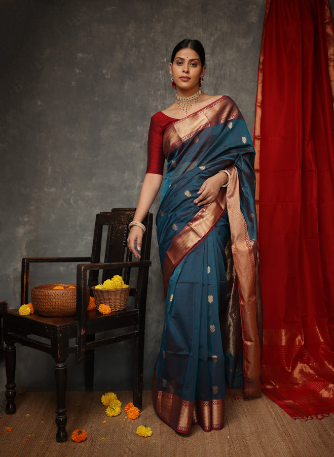 Teel Lotus Saree – sawenchi
